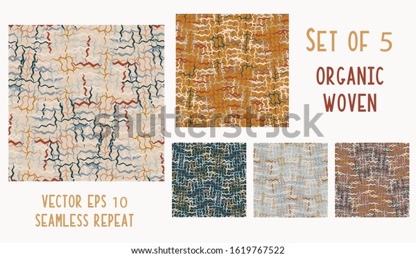 Hand Drawn Woven Linen Texture Seamless Stock Vector (Royalty Free ...