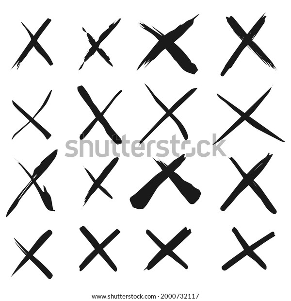Hand Drawn X Icon Doodle Set Stock Vector (Royalty Free) 2000732117 ...