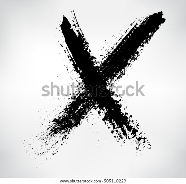 Hand Drawn X Markgrunge Letter Xvector Stock Vector (Royalty Free ...