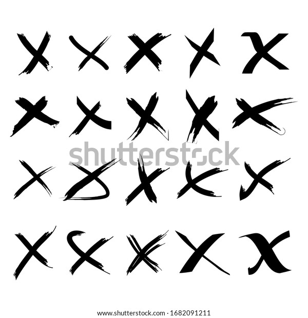 Hand Drawn X Signs Doodle Set Stock Vector (Royalty Free) 1682091211 ...
