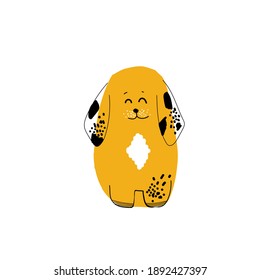 Hand Drawn Yellow Dog On White Stock Vector (Royalty Free) 1892427397 ...