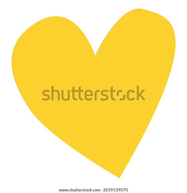Hand Drawn Yellow Heart Shape Isolated Stock Vector (Royalty Free ...