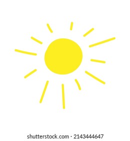 Hand Drawn Yellow Sun Vector Illustration Stock Vector (Royalty Free ...