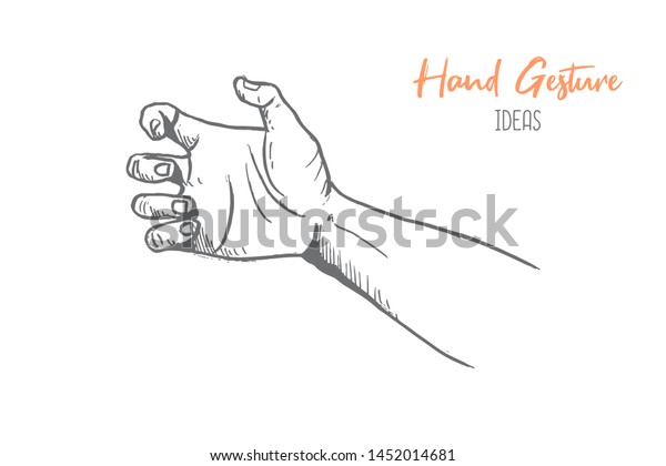 Hand Drawn Young Person Grab Something Stock Vector (Royalty Free ...