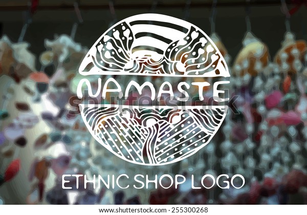 Hand Drawn Zentangle Logo On Blurred Stock Vector (Royalty Free ...