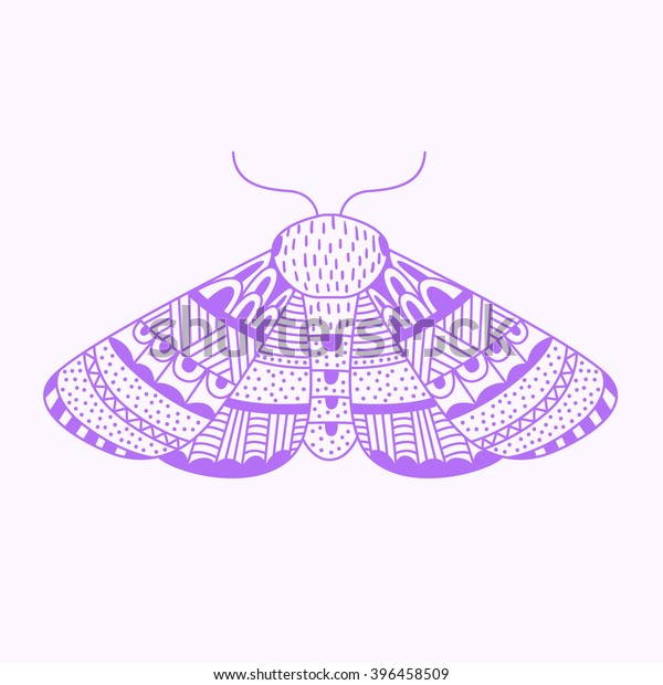 Hand Drawn Zentangle Sketch Moth Doodle Stock Vector (Royalty Free ...