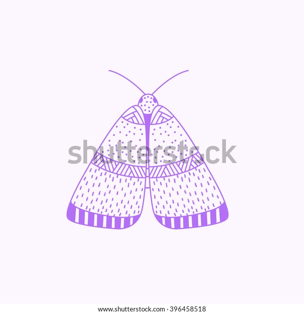 Hand Drawn Zentangle Sketch Moth Doodle Stock Vector (Royalty Free ...