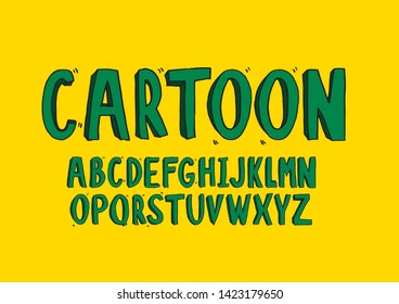 Hand Drawnhandwritten Comiccartoon 3d Typography Design Stock Vector ...