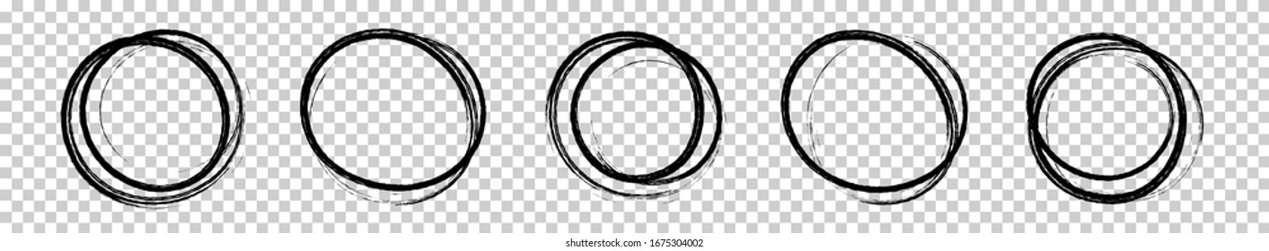 Hand Drawning Circle Line Sketch Set Stock Vector (Royalty Free ...