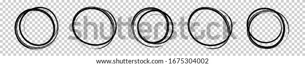 Hand Drawning Circle Line Sketch Set Stock Vector (Royalty Free ...
