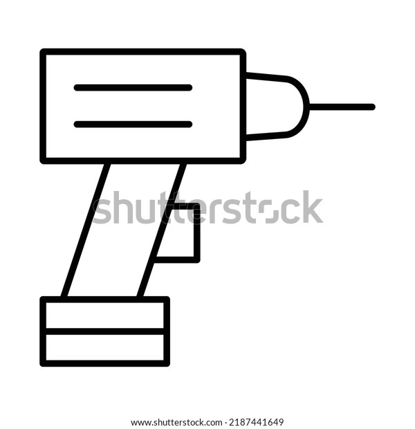 Hand Drill Line Art Icon Stock Vector (Royalty Free) 2187441649 ...