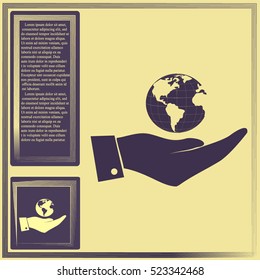 Hand Earth Icon Stock Vector (Royalty Free) 523342468 | Shutterstock