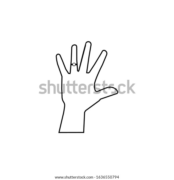 Hand Engagement Ring Sign Stock Vector (Royalty Free) 1636550794 ...
