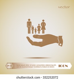 Hand Family Graphic Design Vector Illustration Stock Vector (Royalty ...