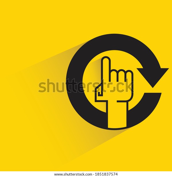 Hand Finger Arrow Reset Symbol Shadow Stock Vector (Royalty Free ...
