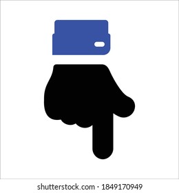 Hand Finger Pointing Down Icon Stock Vector (Royalty Free) 1849170949 ...