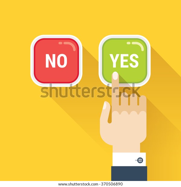 Hand Finger Pressing Buttons No Yes Stock Vector (Royalty Free) 370506890