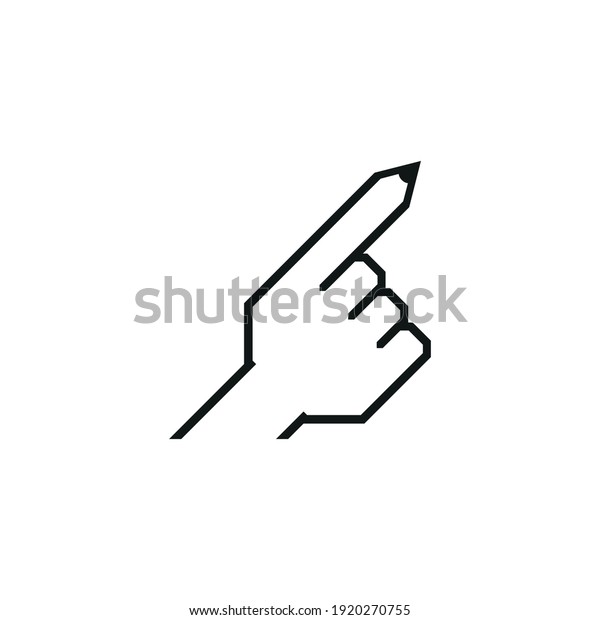 Hand Finger Tip Form Pencil Vector Stock Vector (Royalty Free ...