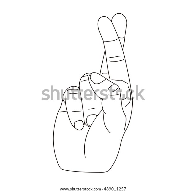 Hand Fingers Crossed Gesture Stock Vector (Royalty Free) 489011257 ...