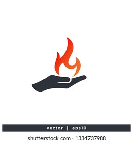 Touch Fire Logo Icon Design Stock Vector (Royalty Free) 1051659332 ...