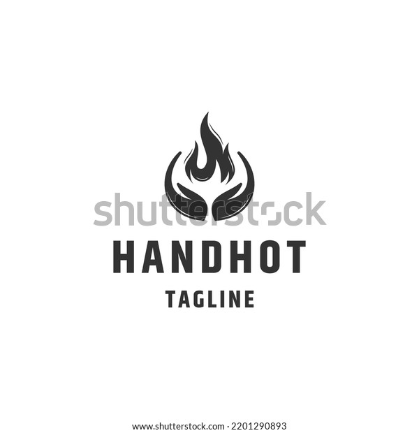 Hand Fire Logo Icon Design Template Stock Vector (Royalty Free ...