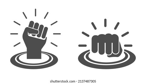 Hand Fist Closed Hit Circle Icon Stock Vector (Royalty Free) 2137487305 ...