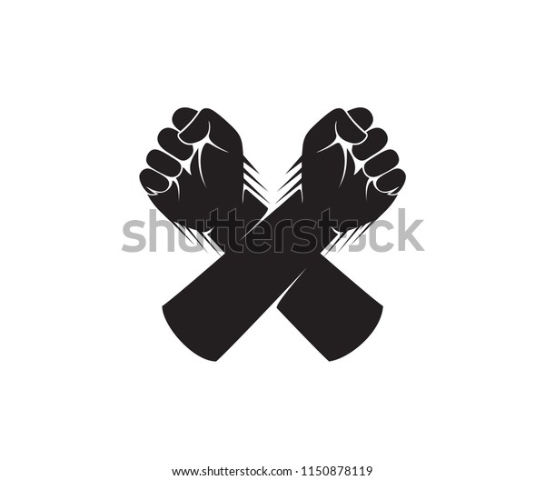 Hand Fist Cross Vector Logo Design Stock Vector (Royalty Free) 1150878119