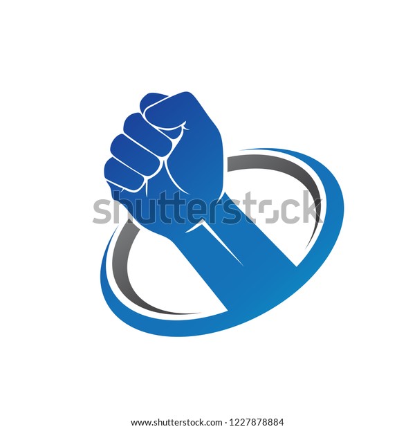 Hand Fist Logo Vector Stock Vector (Royalty Free) 1227878884