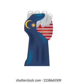 Hand Flag Malaysia Hari Merdeka Isolated Stock Vector (Royalty Free ...