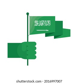Hand Flag Saudi Arabia Isolated Stock Vector (Royalty Free) 2016997007 ...