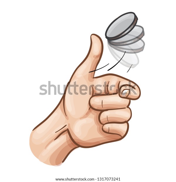 Hand Flipping Coin Vector Illustration Stock Vector (Royalty Free ...