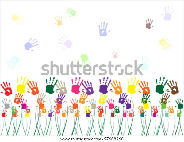 Hand Flower Background Vector Stock Vector (Royalty Free) 57608260 ...
