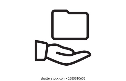 Hand Folder Icon Hand Holding Folder Stock Vector (Royalty Free ...