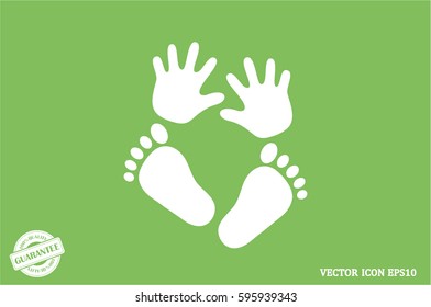 Hand Foot Icon Stock Vector (Royalty Free) 595939343 | Shutterstock
