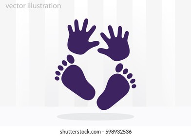 Hand Foot Icon Stock Vector (Royalty Free) 594244373 | Shutterstock