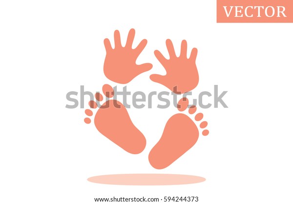 Hand Foot Icon Stock Vector (Royalty Free) 594244373