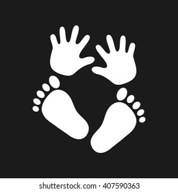 Hand Foot Icon Vector Illustration Eps10 Stock Vector (Royalty Free ...