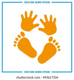 Hand Foot Icon Vector Illustration Eps10 Stock Vector (Royalty Free ...