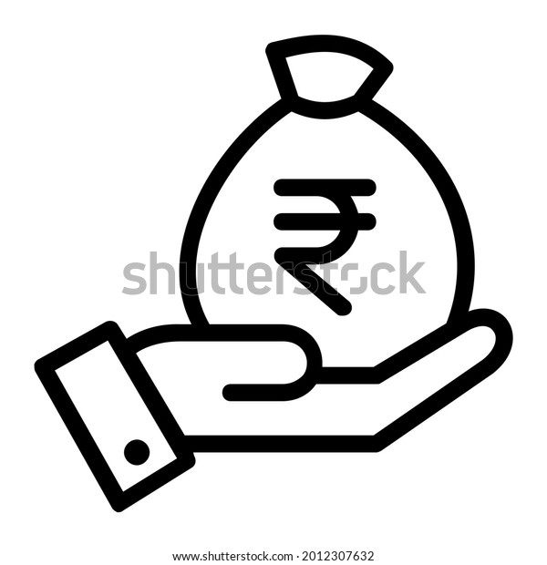 Hand Fund Indian Rupee Icon Stock Vector (Royalty Free) 2012307632 ...