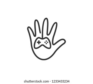 Vector Silhouette Hand Shows Drawing Face: vector de stock (libre de ...