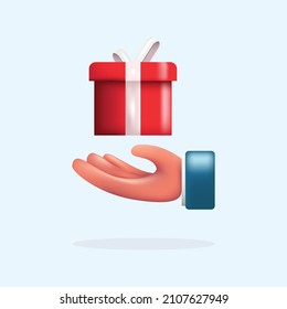 Hand Gesture Gift Box Illustration Stock Vector (Royalty Free ...