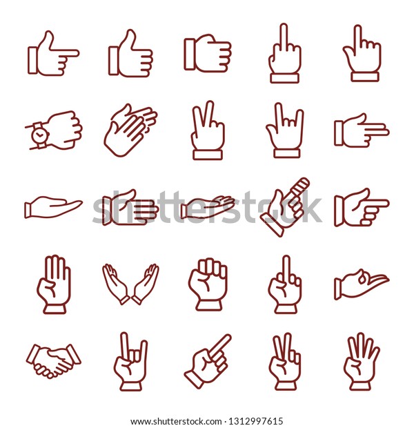 Hand Gesture Minimal Thin Line Web Stock Vector (Royalty Free ...