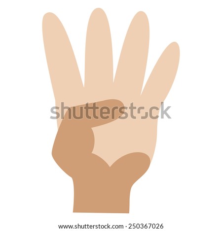 Hand Gesture Number Four Closeup Isolated Stock Vector (Royalty Free ...