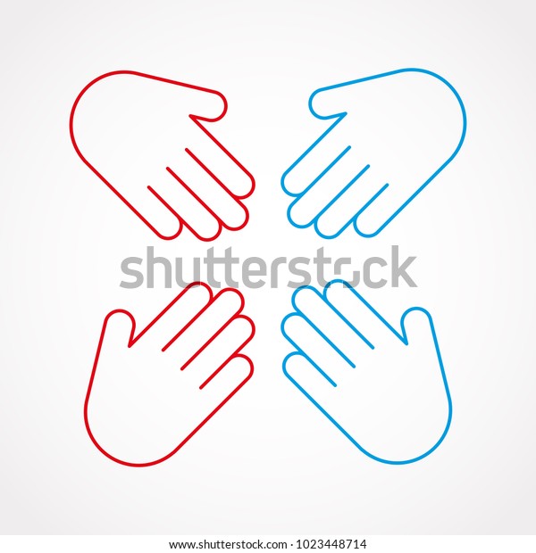 Hand Gesture Outline Flat Design Vector Stock Vector (Royalty Free ...