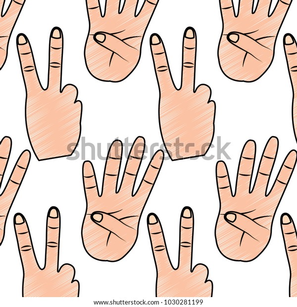 Hand Gesture Pattern Image Stock Vector (Royalty Free) 1030281199 ...
