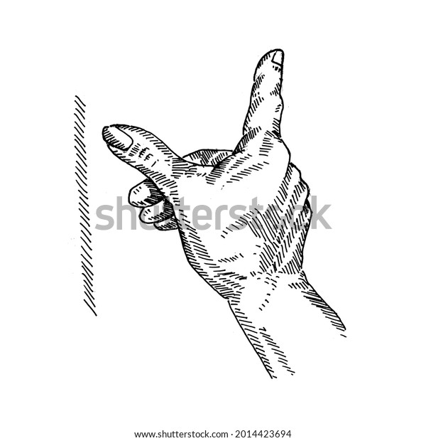 Hand Gesture Hand Pointing Front Index Stock Vector (Royalty Free ...