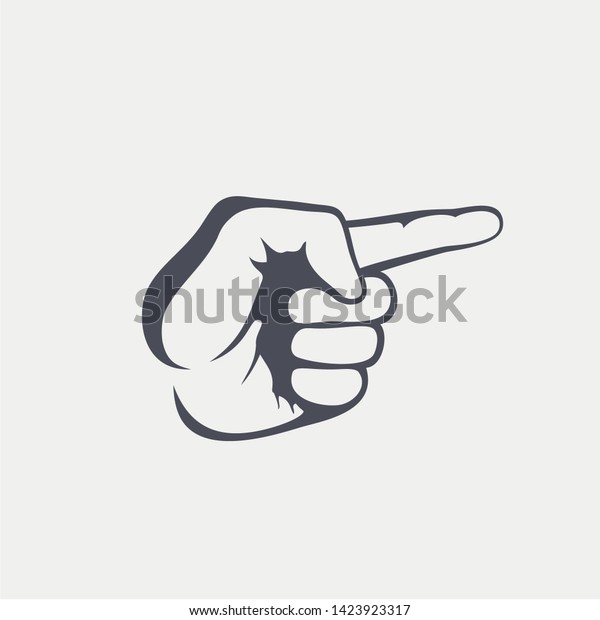 Hand Gesture Pointing Right Finger Vector 库存矢量图（免版税）1423923317 ...