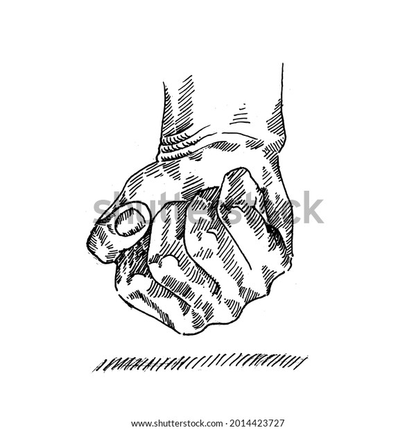 Hand Gesture Right Hand Clenched Down Stock Vector (Royalty Free ...