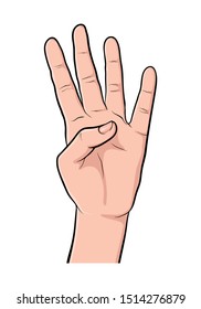 Sign Language Number 4 Stock Vector (Royalty Free) 174091334