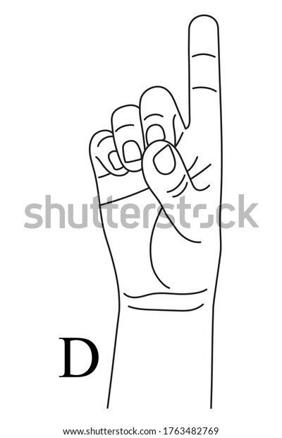 Hand Gesture Showing Letter D On Stock Vector (Royalty Free) 1763482769 ...